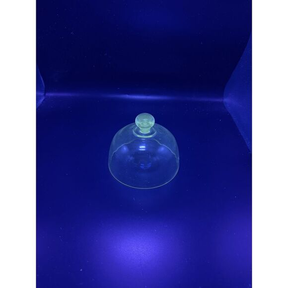 Dining | Vintage Glass Lid Uv Reactive Glass Faint Glow Under Uv Light ...